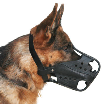 German Shepherd Muzzle Hard Leather | GSD Muzzle K9